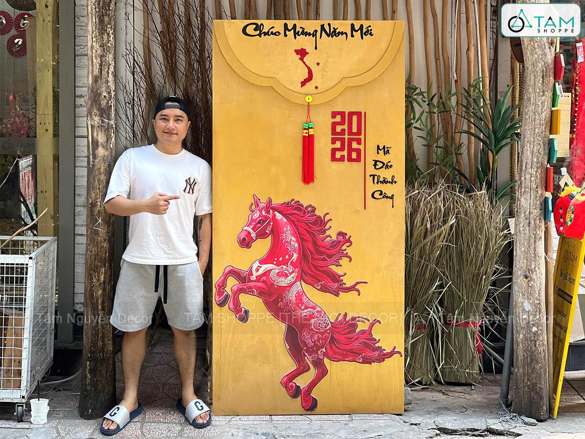 [ORDER 3-5 NGÀY] Mô hình Bao lì xì cỡ lớn Vàng Gold Tết Bính Ngọ [Bằng ...