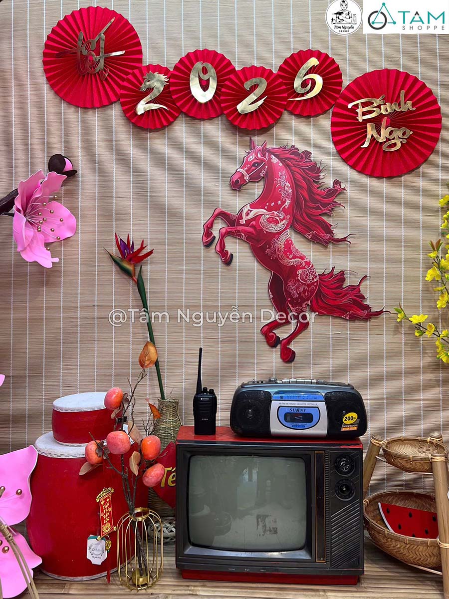 Tranh con ngựa treo trang trí Tết Bính Ngọ 2026 bằng Formex [Độc quyền ...