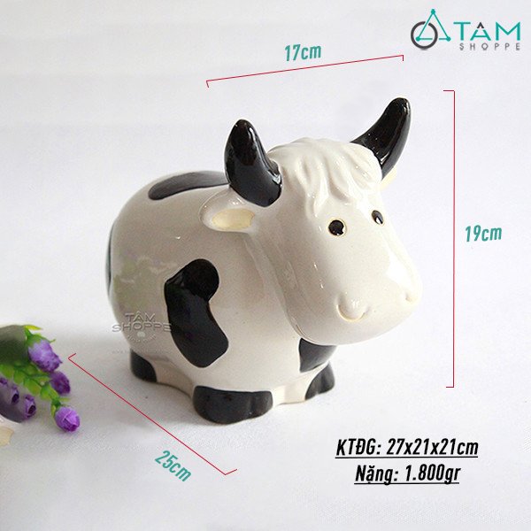 Tượng con bò sữa gốm TCV-BO-01