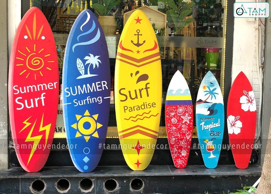 Ván lướt sóng trang trí chủ đề Surf Paradise cao 150cm VLS-02